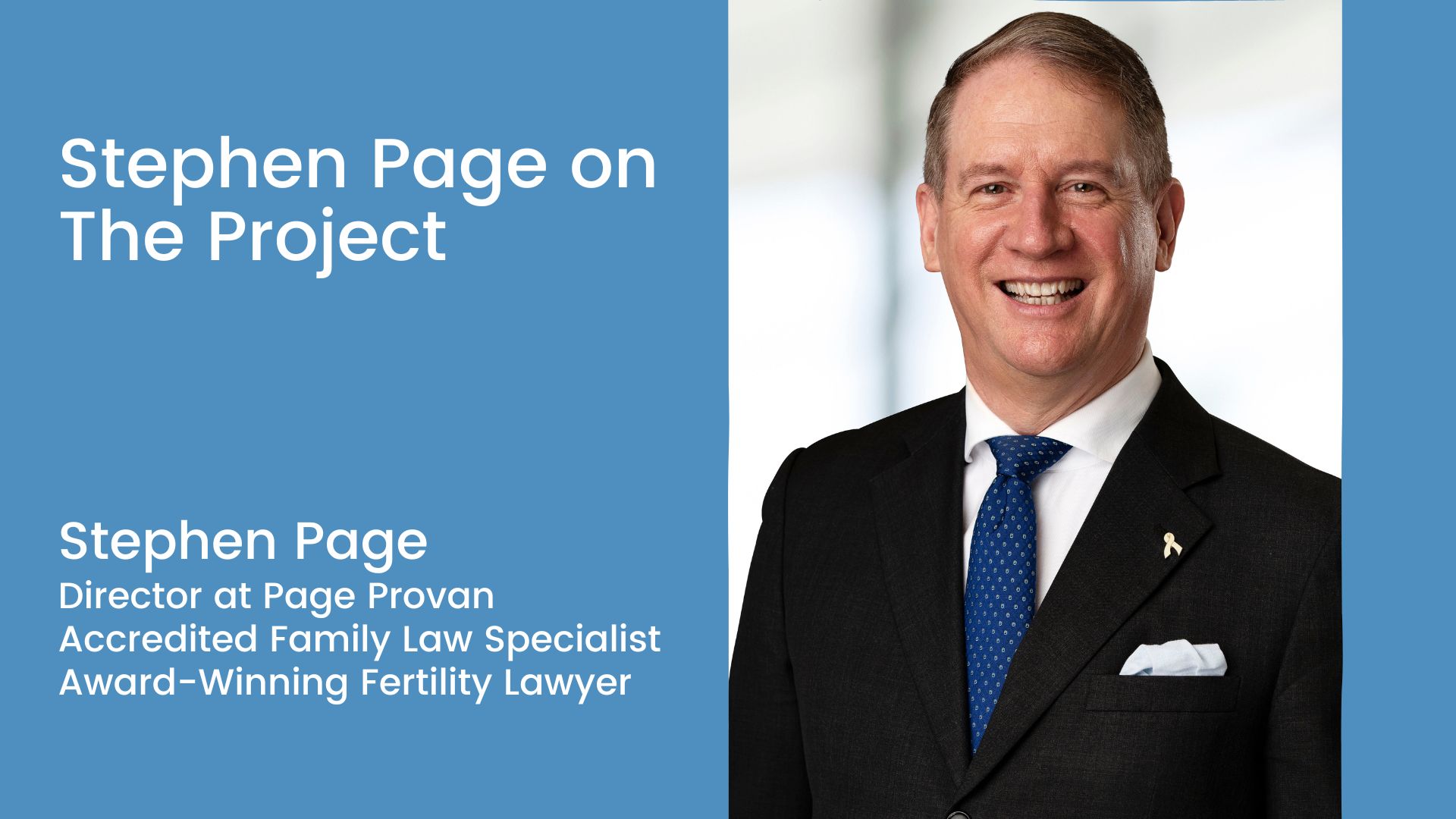 Stephen Page on The Project | Page Provan