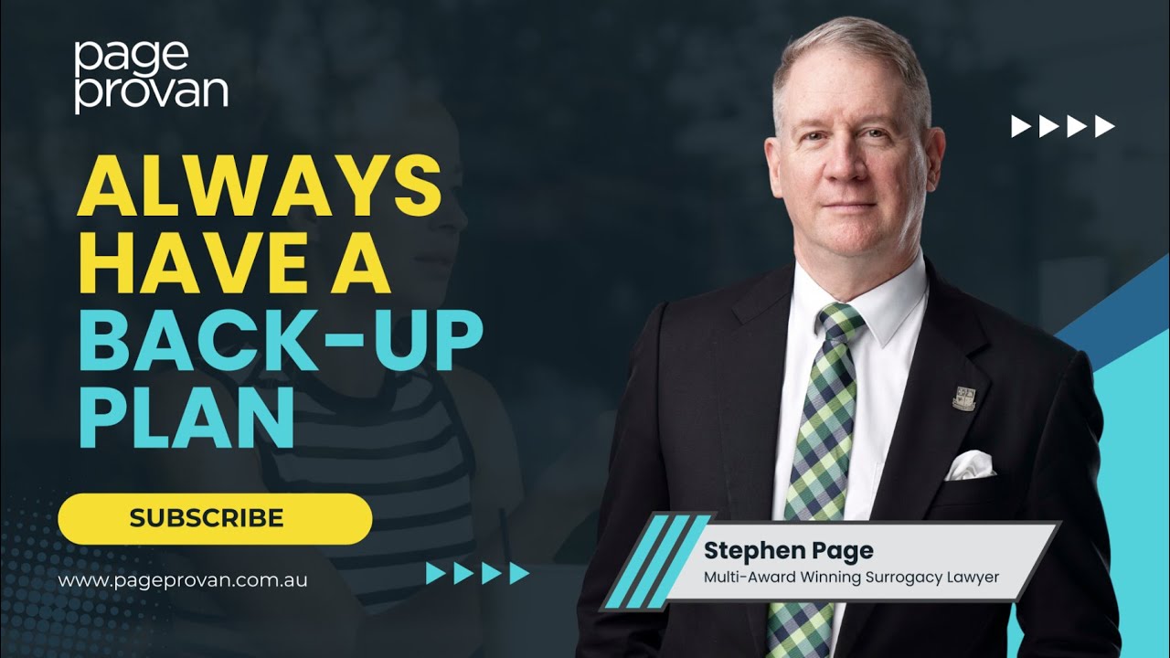 In Surrogacy, Always Have a Back-Up Plan | Page Provan